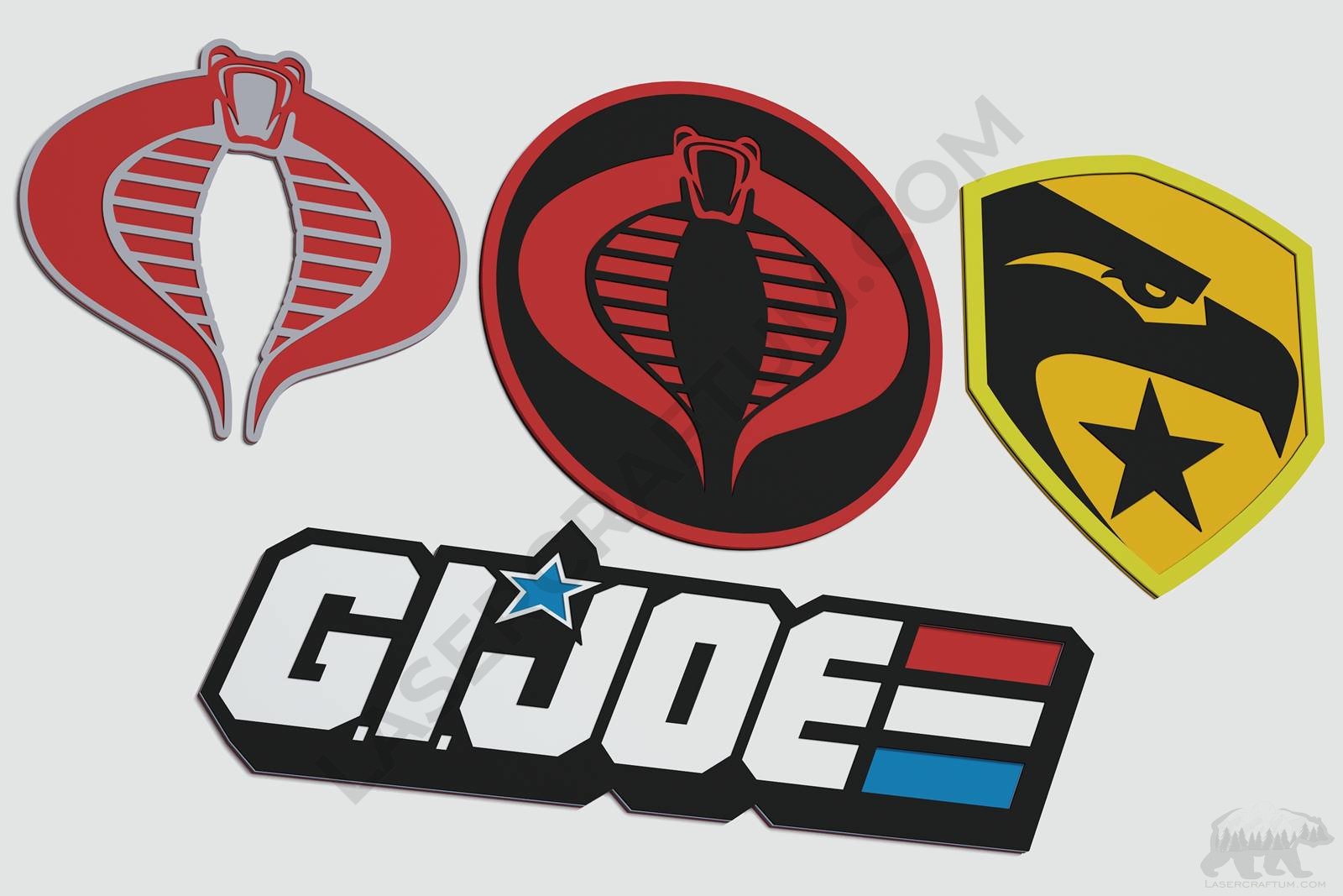 GI Joe Logos Layered Designs for cutting - LaserCraftum