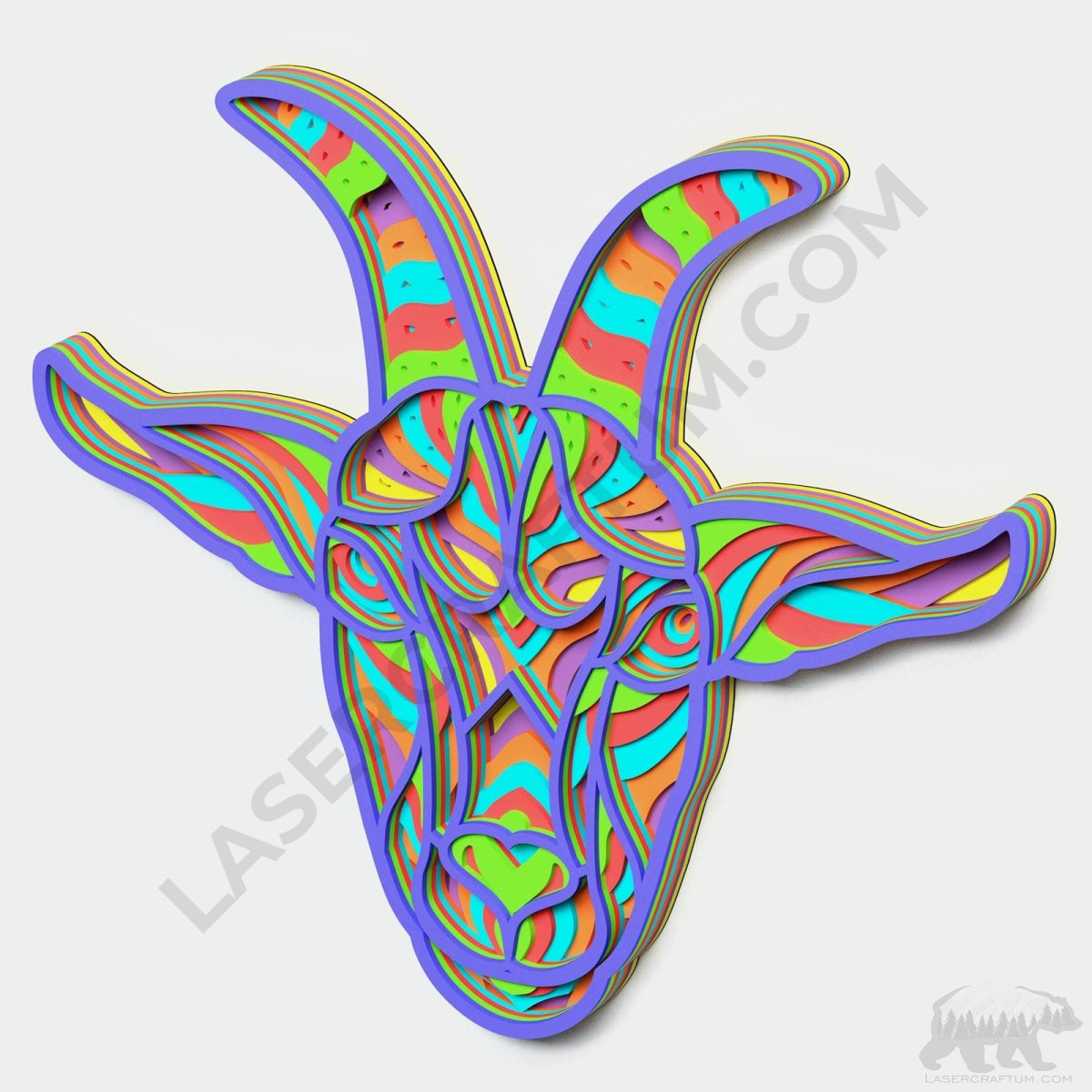Goat Layered Design for cutting - LaserCraftum