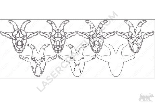 Goat Layered Design for cutting - LaserCraftum