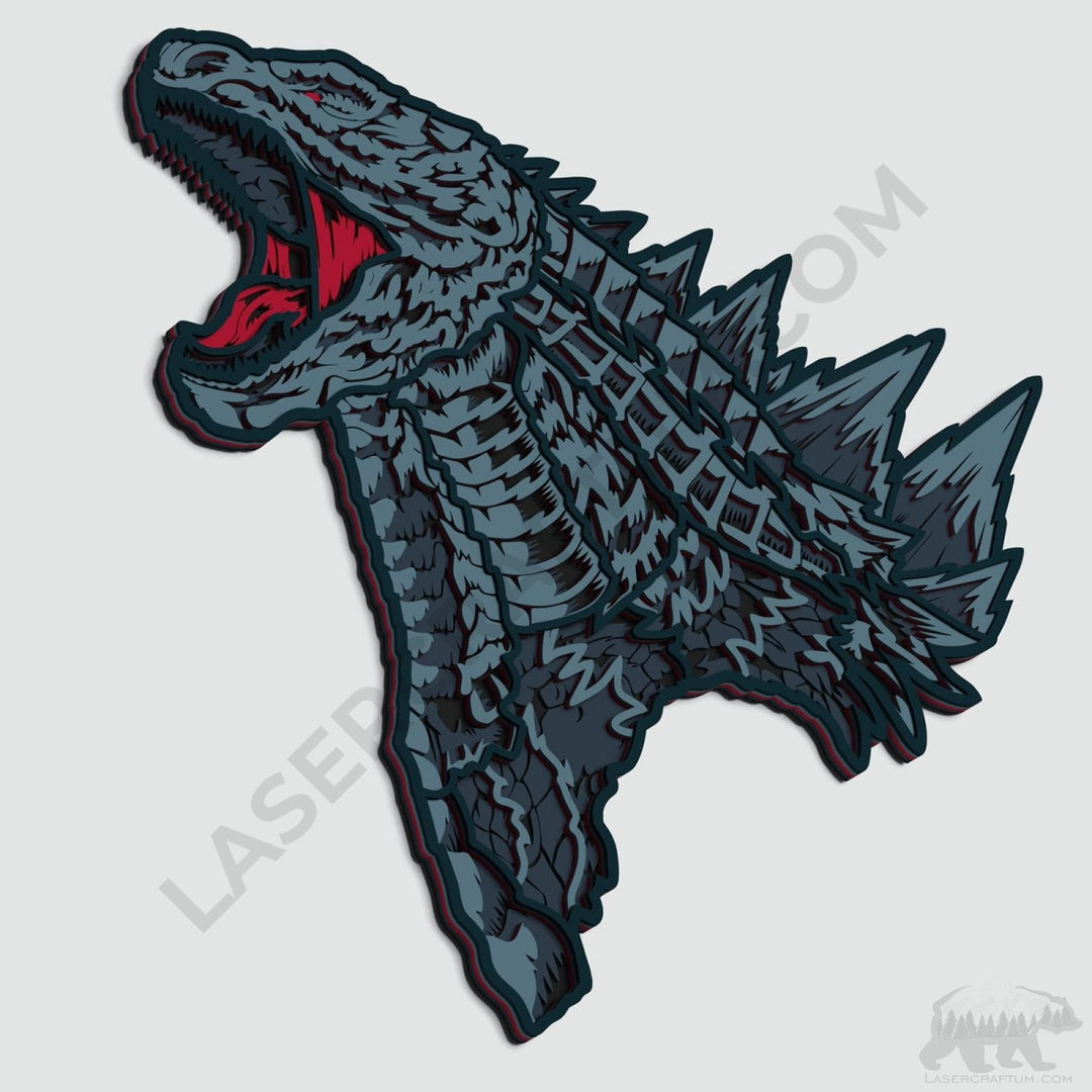Godzilla Layered Design for cutting - LaserCraftum