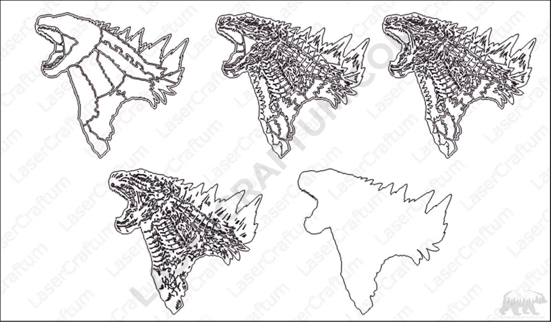Godzilla Layered Design for cutting - LaserCraftum