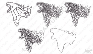 Godzilla Layered Design for cutting - LaserCraftum