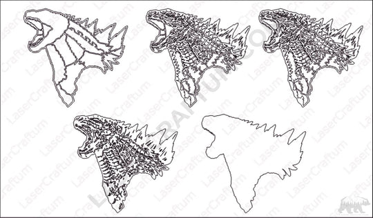 Godzilla Layered Design for cutting - LaserCraftum