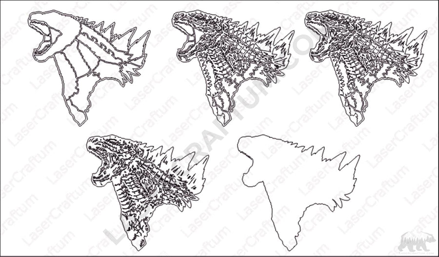 Godzilla Layered Design for cutting - LaserCraftum
