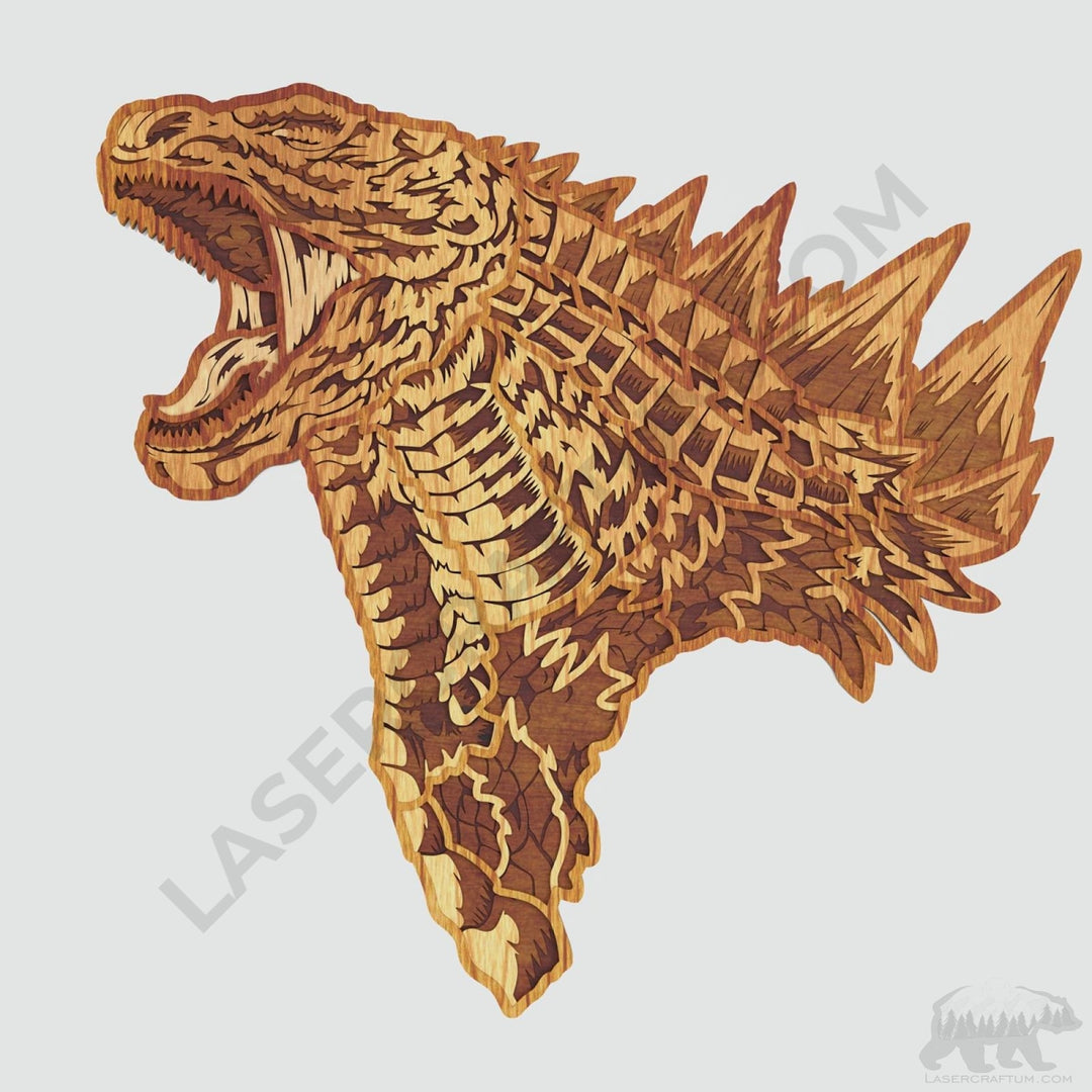 Godzilla Layered Design for cutting - LaserCraftum