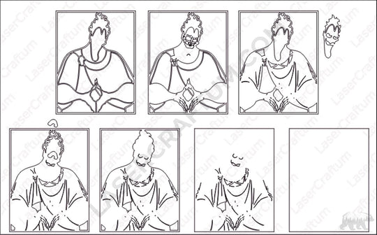 Hades Layered Design for cutting - LaserCraftum