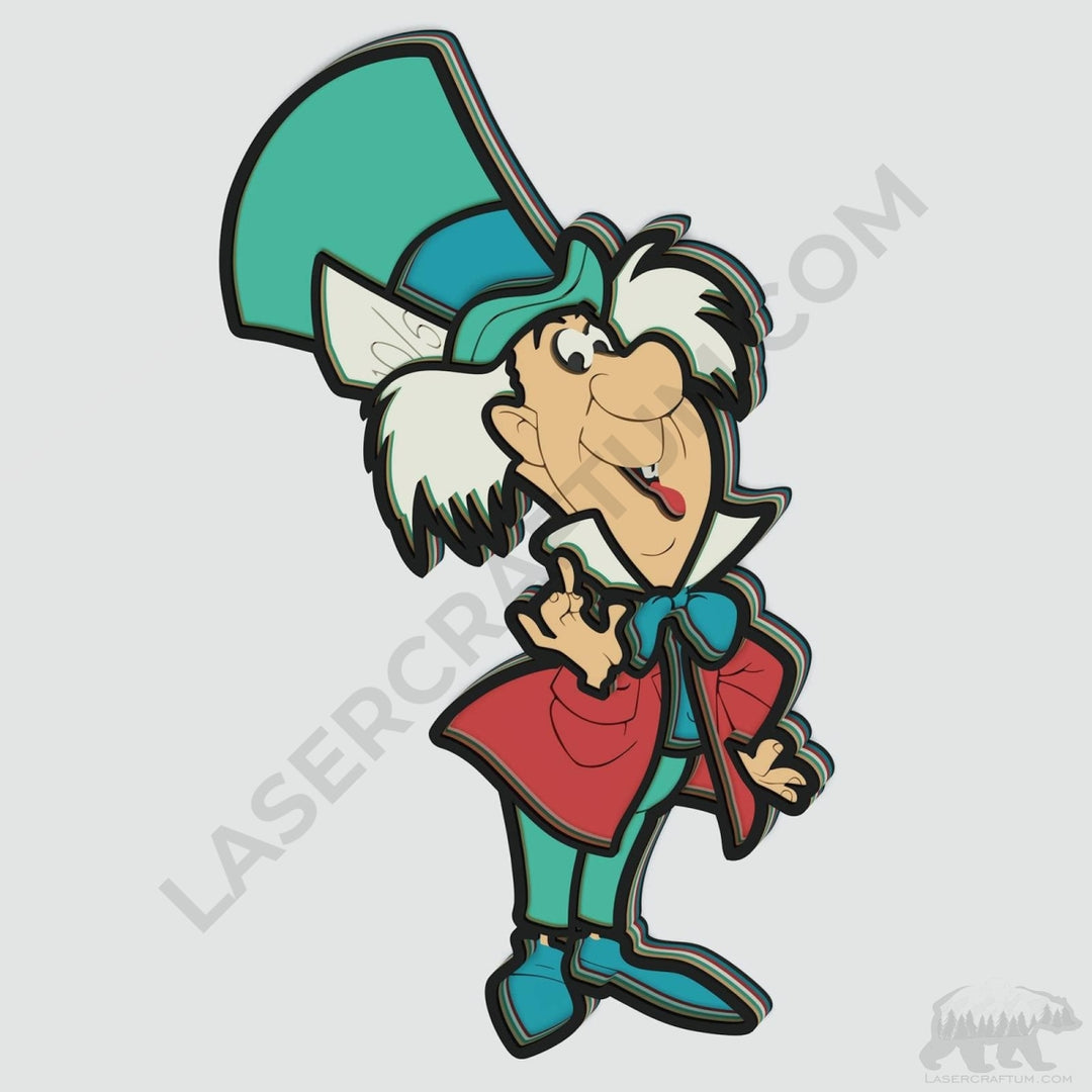 Hatter Layered Design for cutting - LaserCraftum