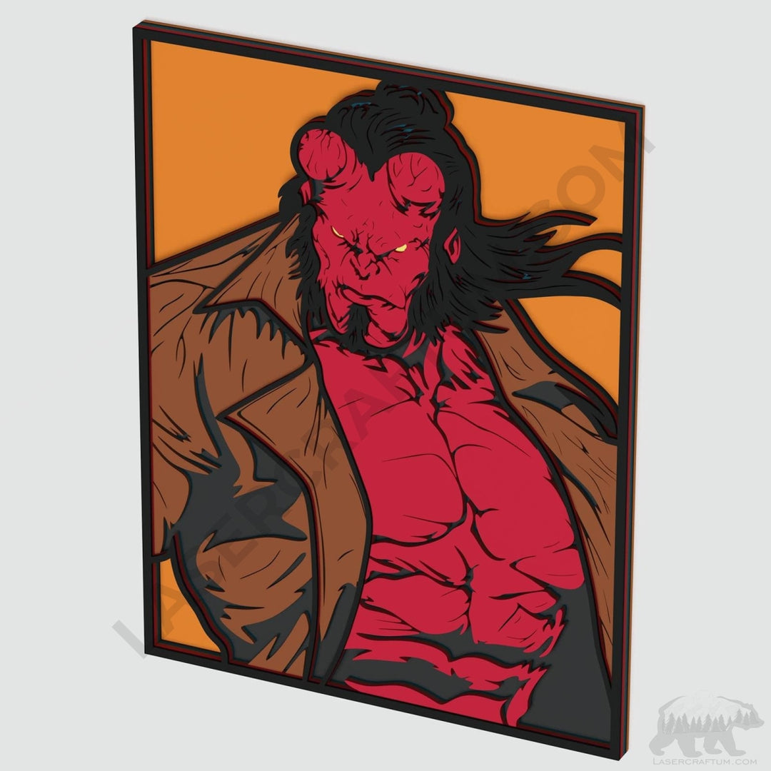 Hellboy Layered Design for cutting - LaserCraftum