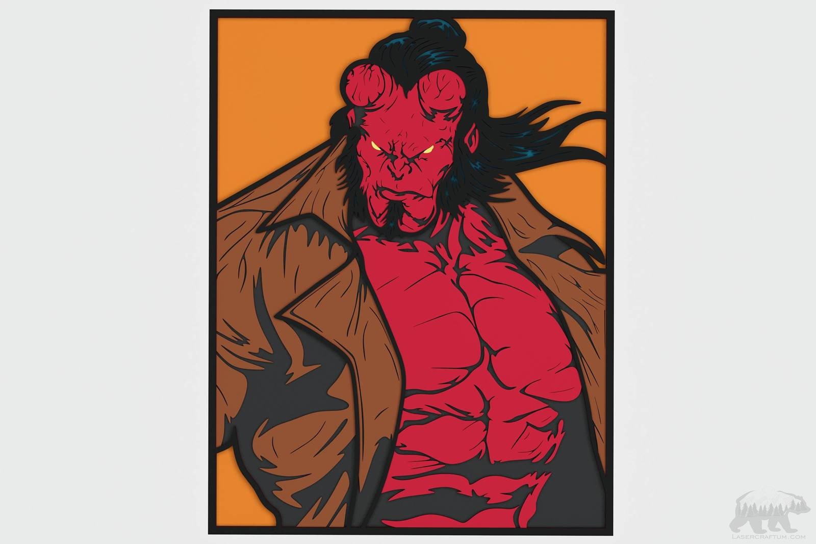 Hellboy Layered Design for cutting - LaserCraftum