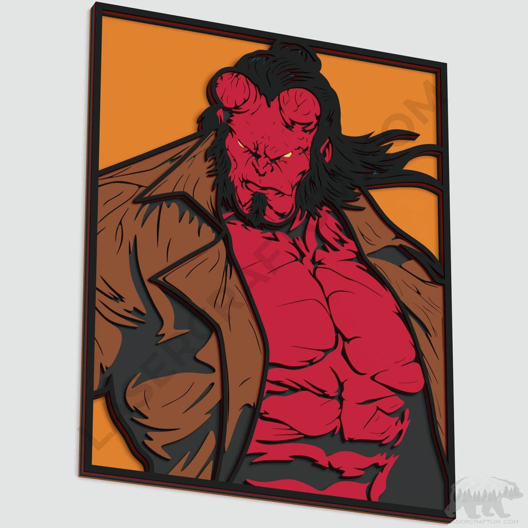 Hellboy Layered Design for cutting - LaserCraftum