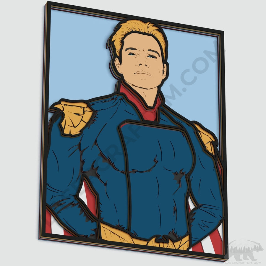 Homelander Layered Design for cutting - LaserCraftum