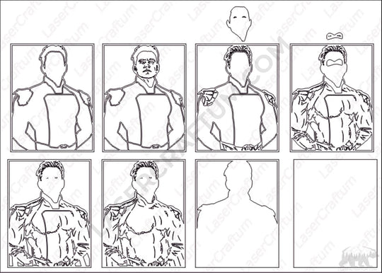 Homelander Layered Design for cutting - LaserCraftum
