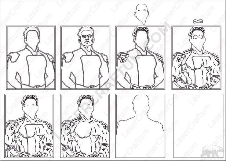 Homelander Layered Design for cutting - LaserCraftum