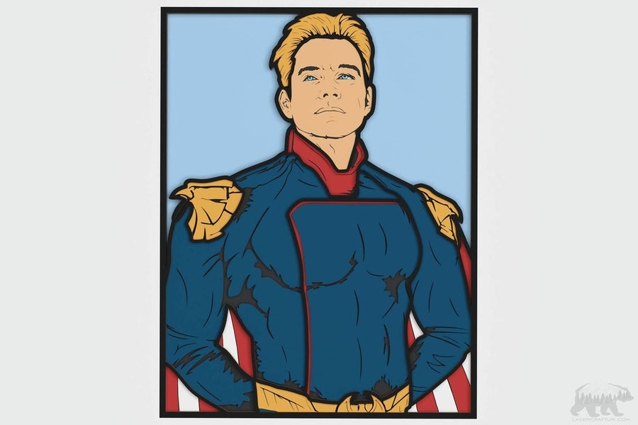 Homelander Layered Design for cutting - LaserCraftum