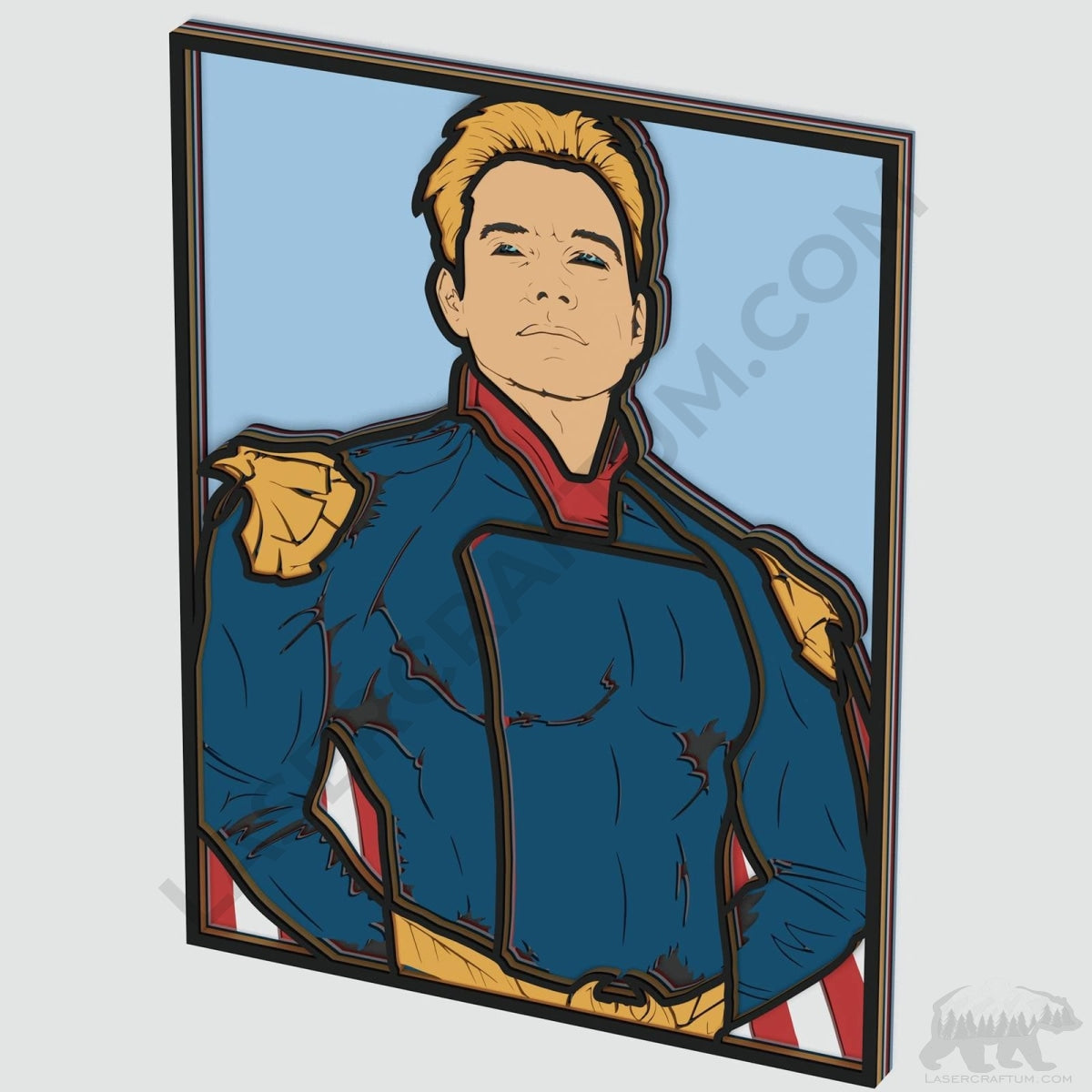 Homelander Layered Design for cutting - LaserCraftum