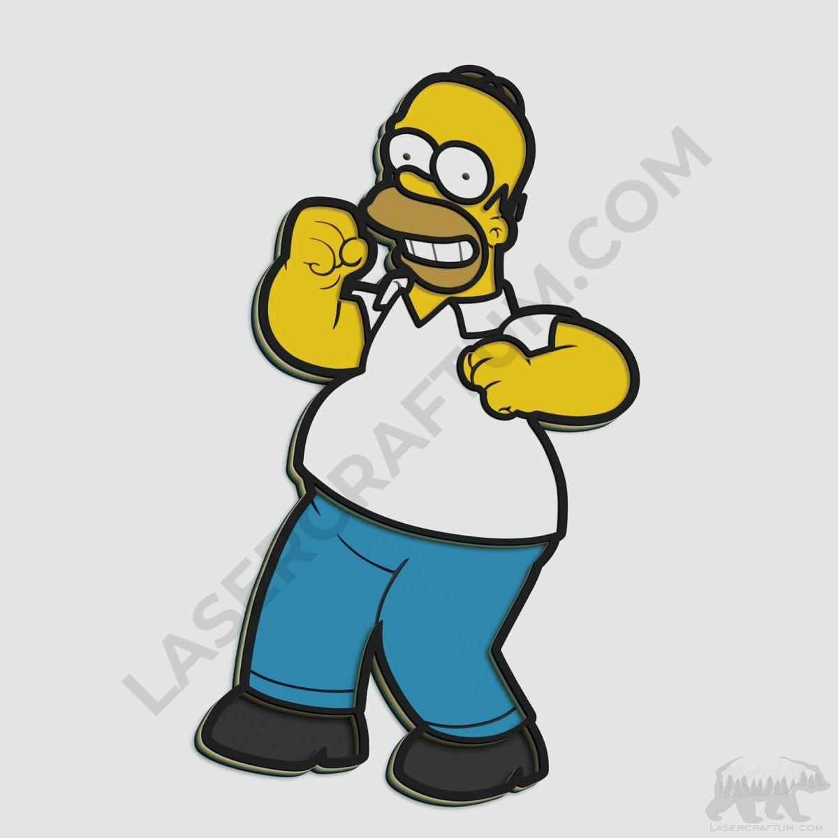 Homer Simpson Layered Design for cutting - LaserCraftum