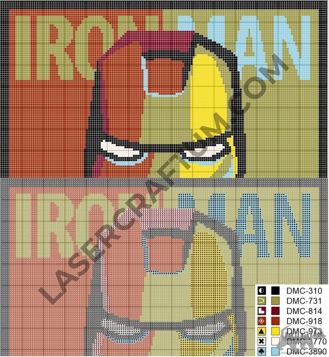 Iron Man Cross Stitch PDF Pattern - LaserCraftum