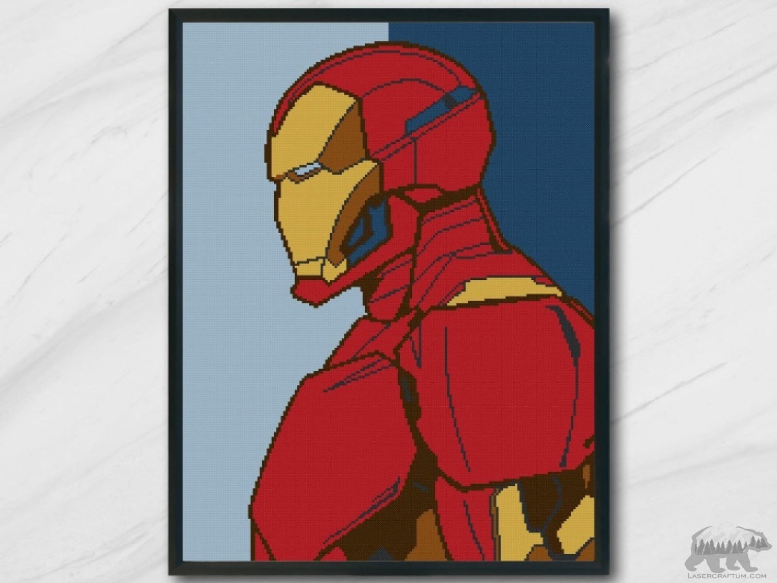 Iron Man Profile Cross Stitch PDF Pattern - LaserCraftum