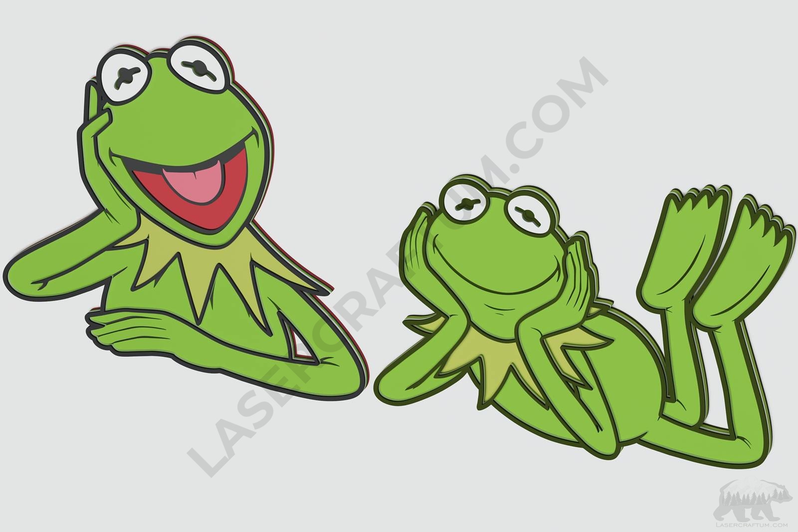 Kermit Layered Design for cutting - LaserCraftum