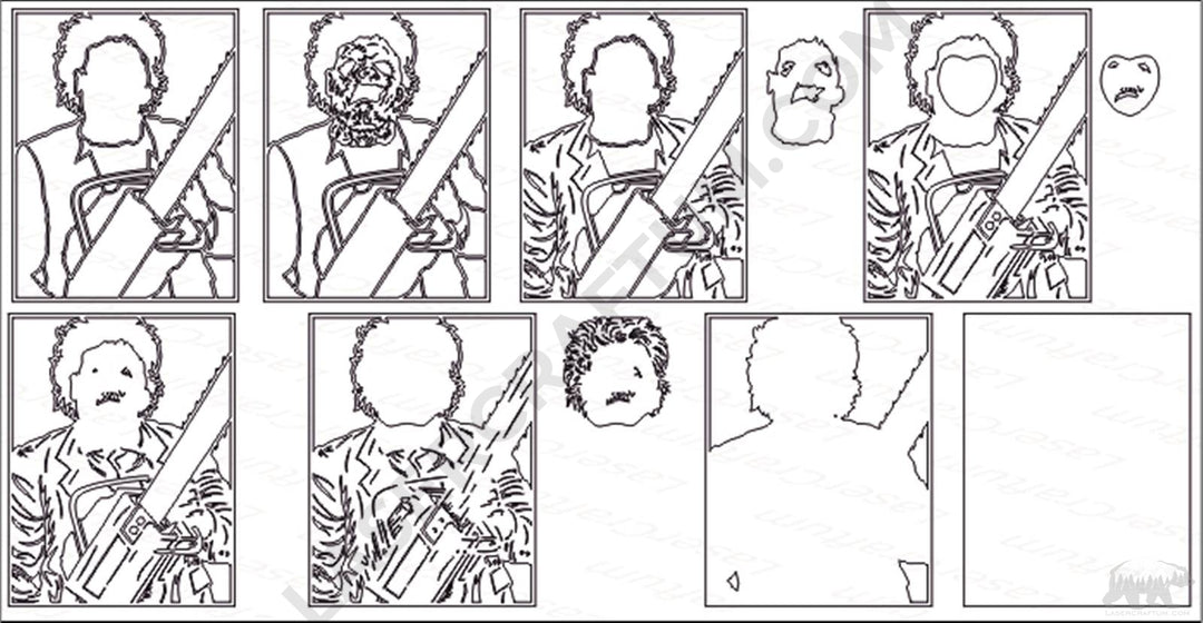 Leatherface Layered Design for cutting - LaserCraftum