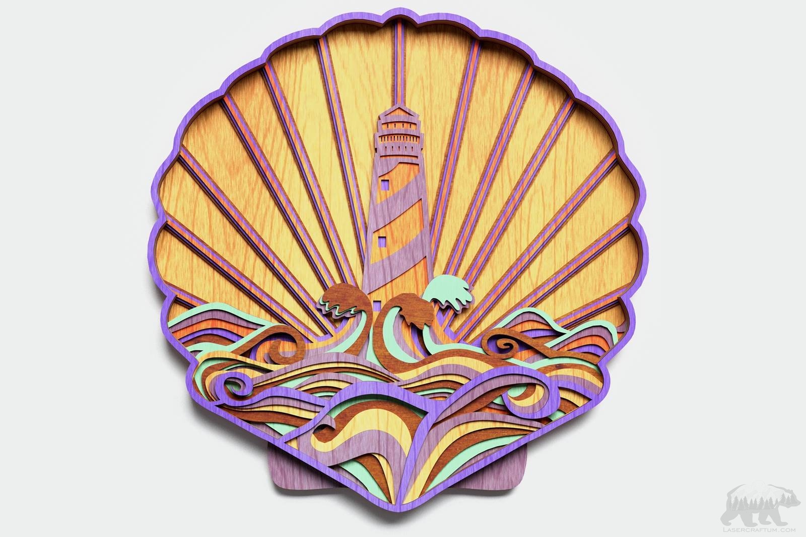 Lighthouse Layered Design for cutting - LaserCraftum