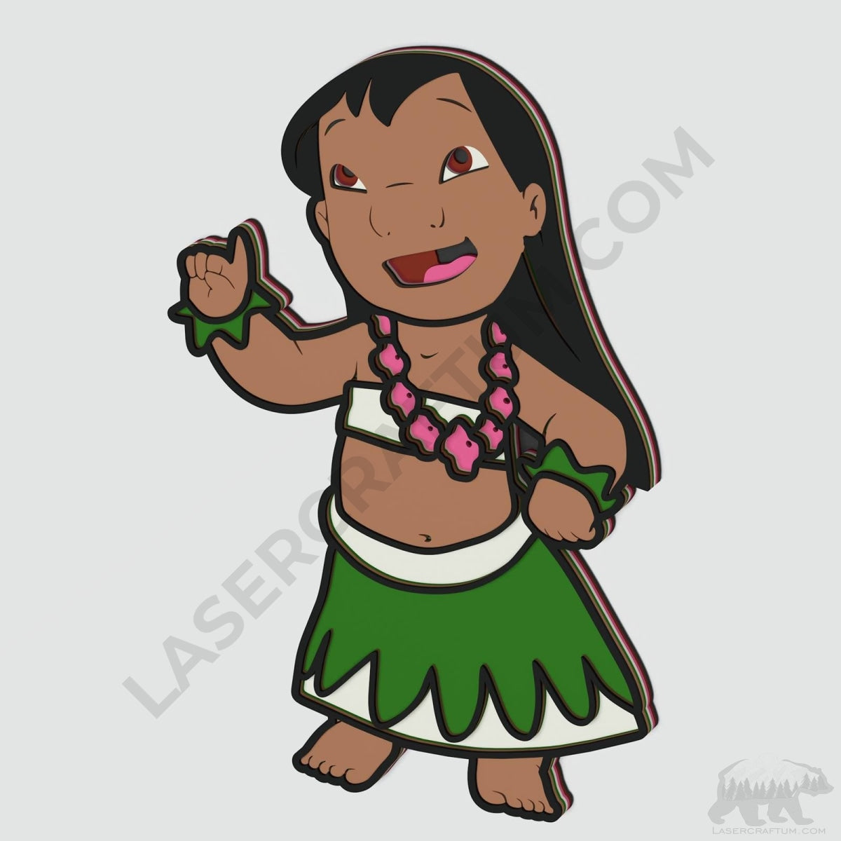 Lilo Layered Design for cutting - LaserCraftum