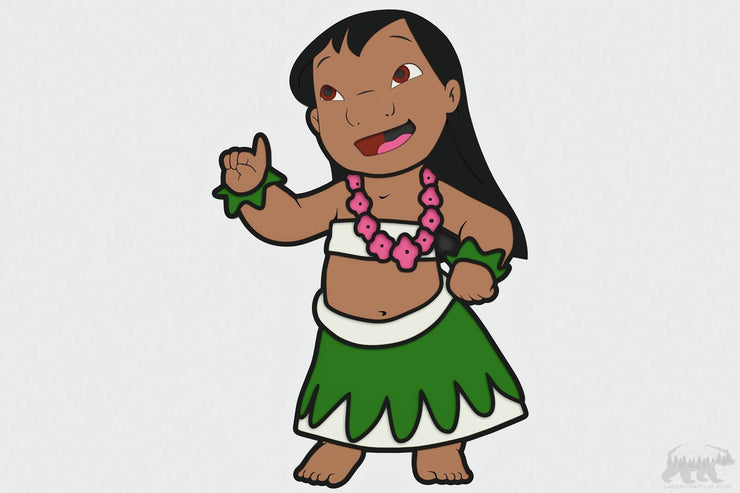 Lilo Layered Design for cutting - LaserCraftum