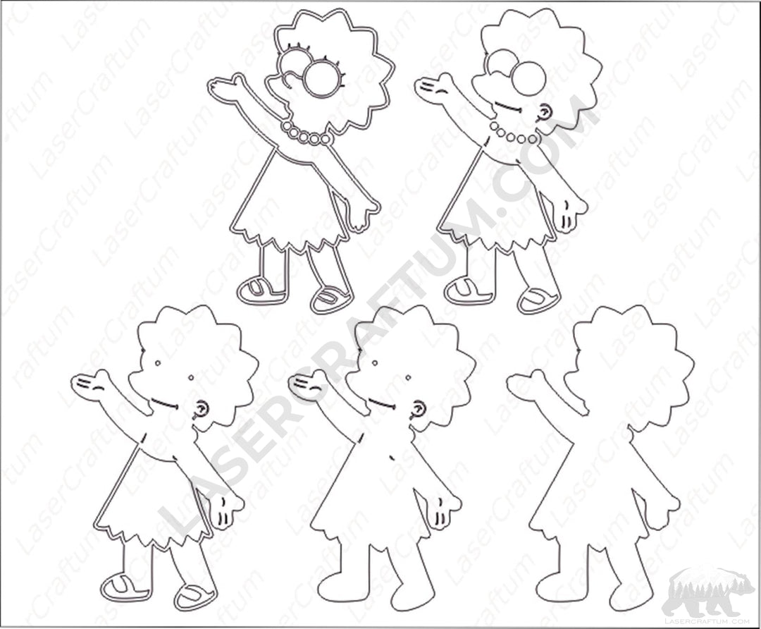 Lisa Simpson Layered Design for cutting - LaserCraftum