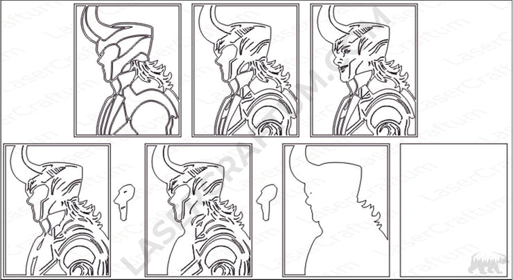 Loki Layered Design for cutting - LaserCraftum