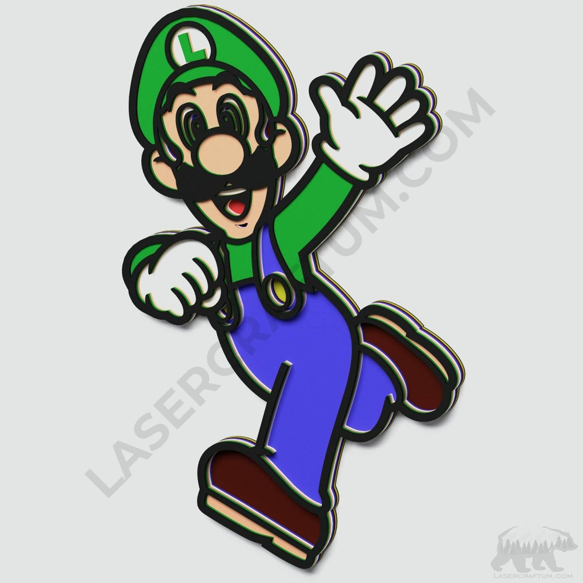 Luigi Layered Design for cutting - LaserCraftum