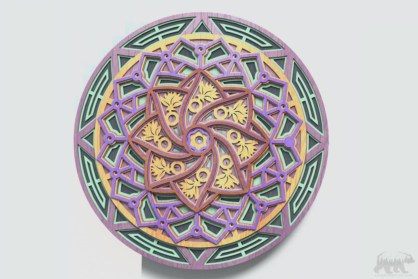 Mandala #1 Multilayer Design for cutting - LaserCraftum