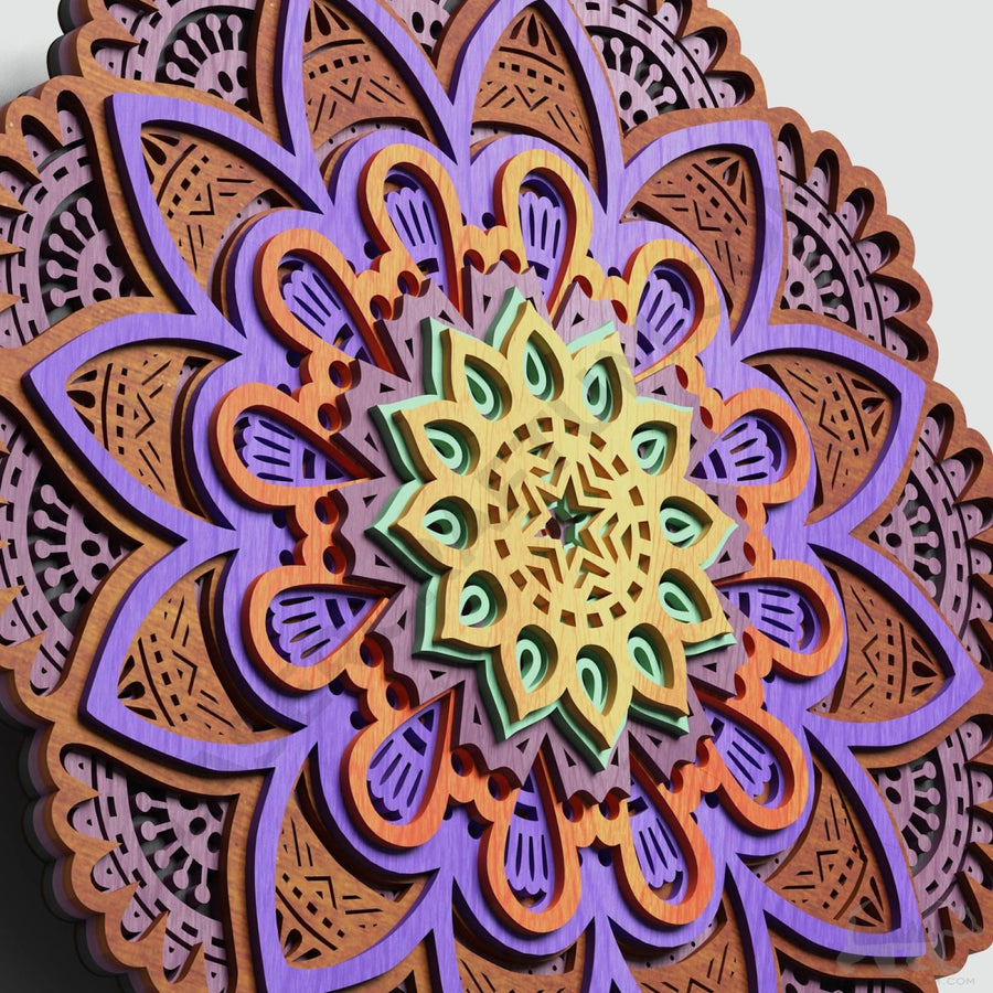 Mandala #3 Multilayer Design for cutting - LaserCraftum