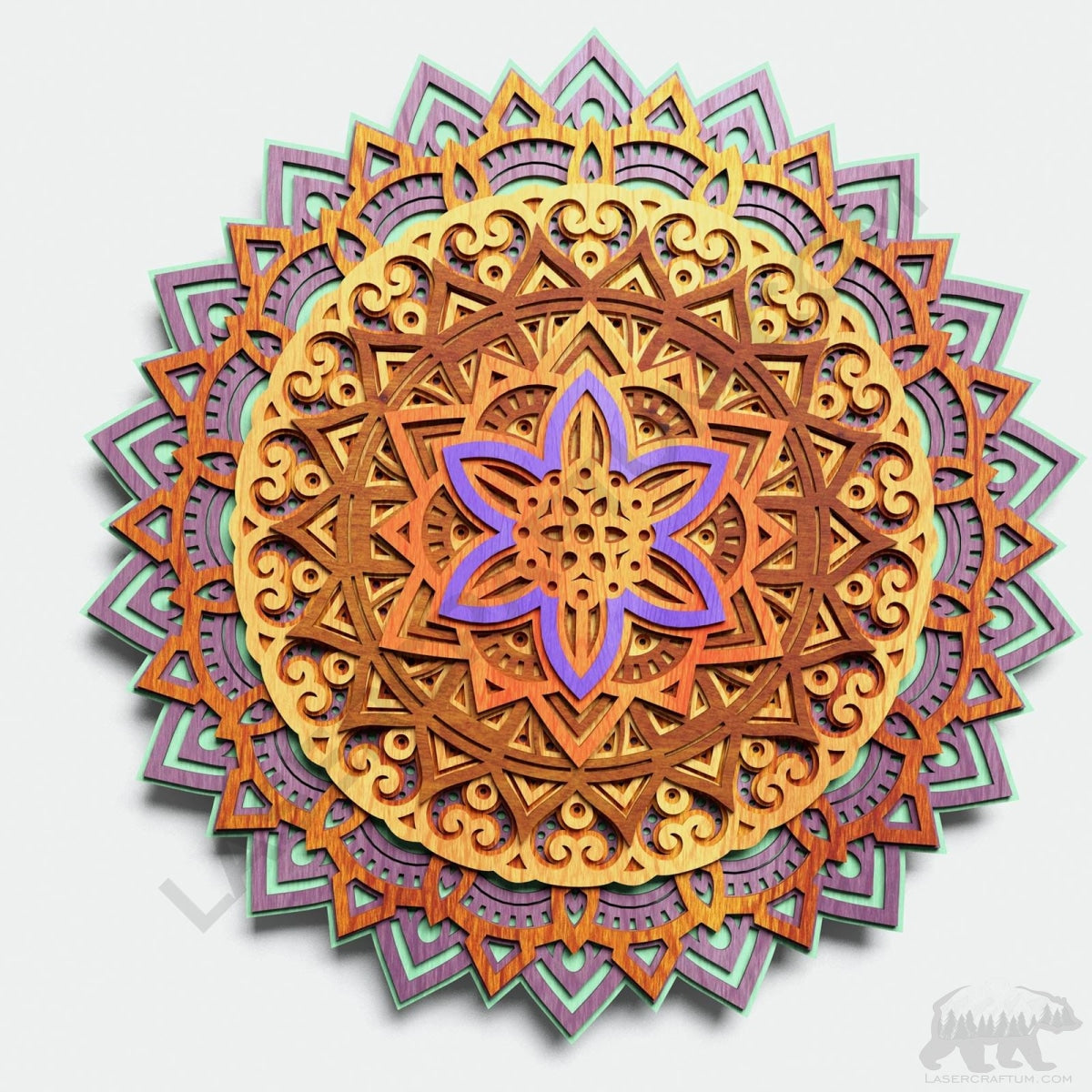 Mandala #5 Multilayer Design for cutting - LaserCraftum