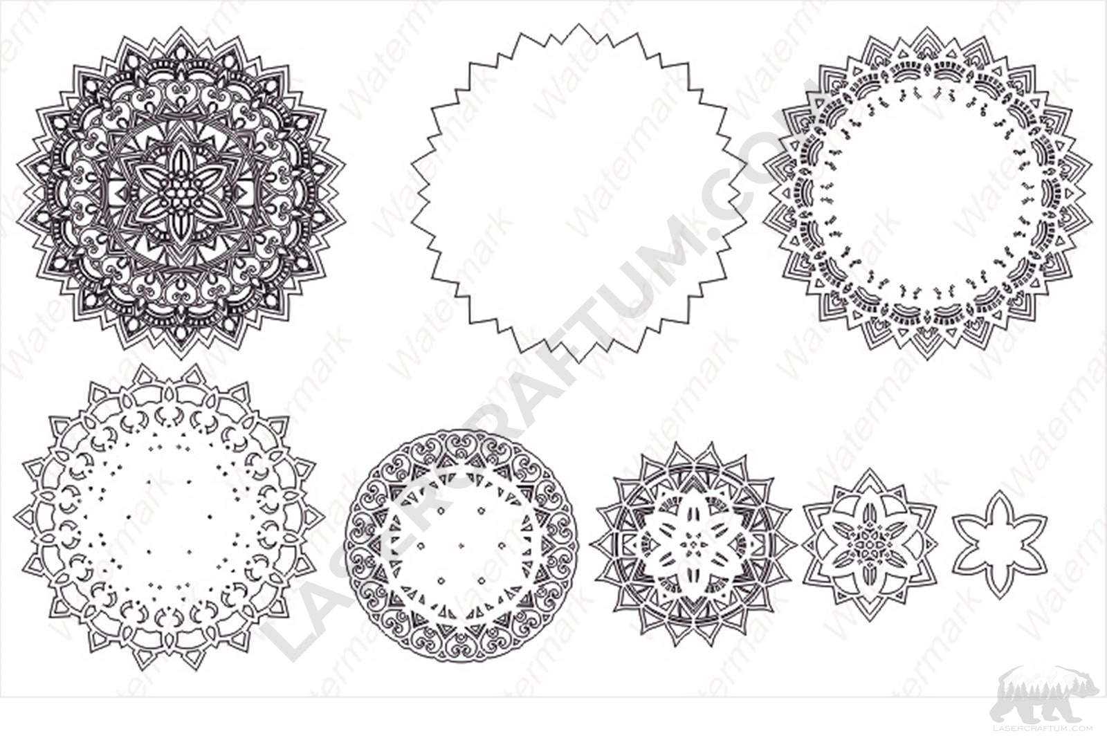 Mandala #5 Multilayer Design for cutting - LaserCraftum