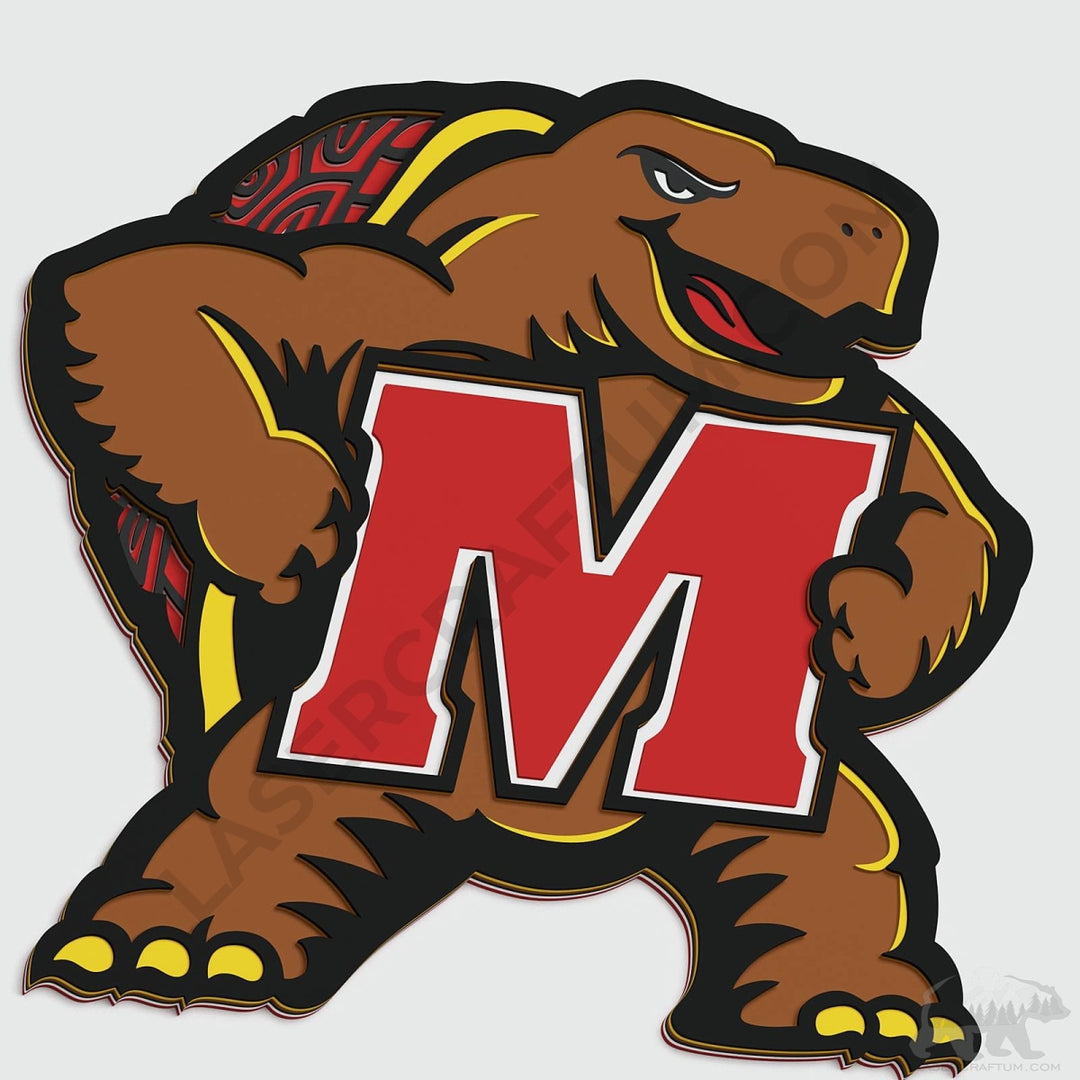 Maryland Terrapins Layered Design for cutting - LaserCraftum