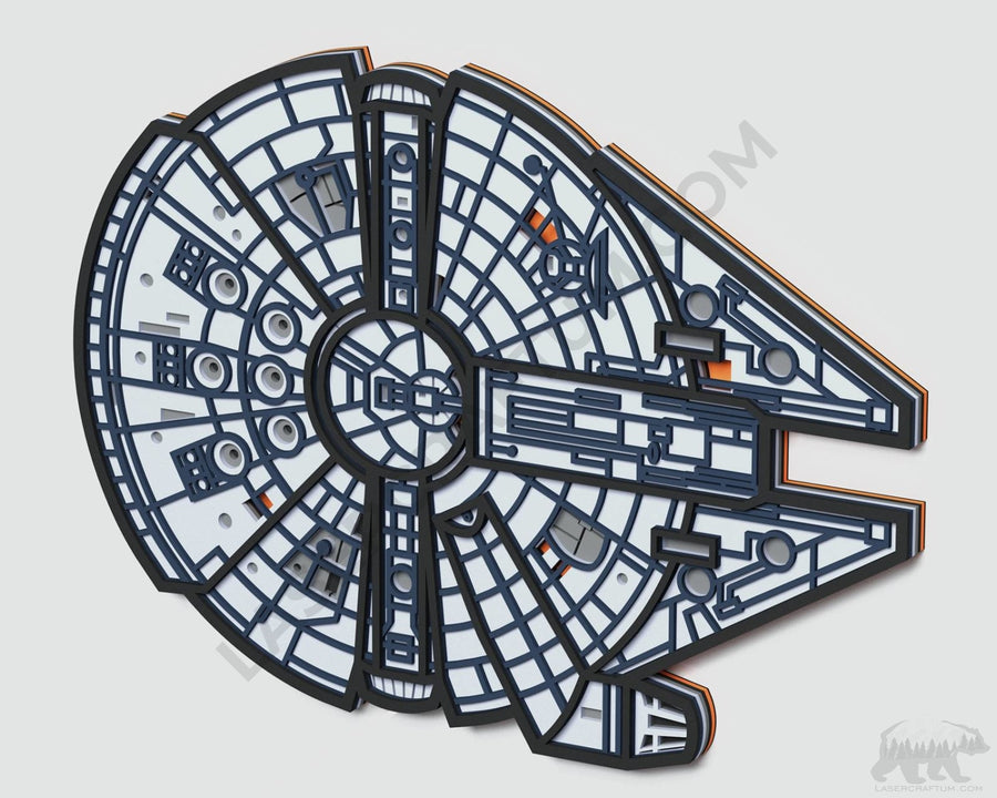 Millennium Falcon Layered Design for cutting - LaserCraftum