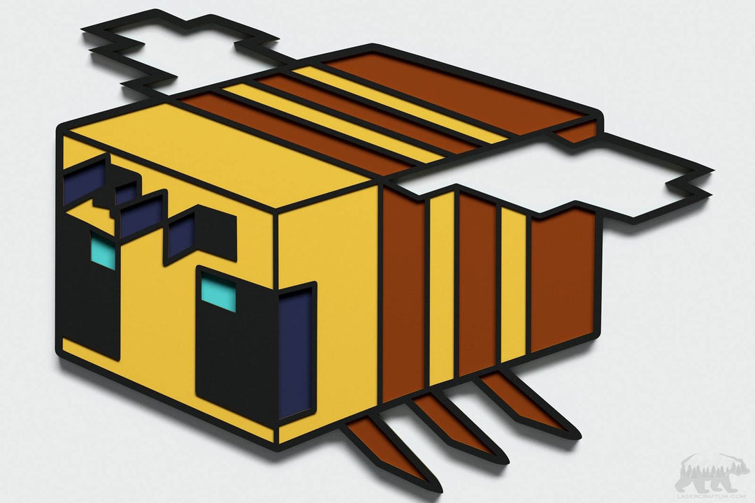 Minecraft Bee Layered Design for cutting - LaserCraftum