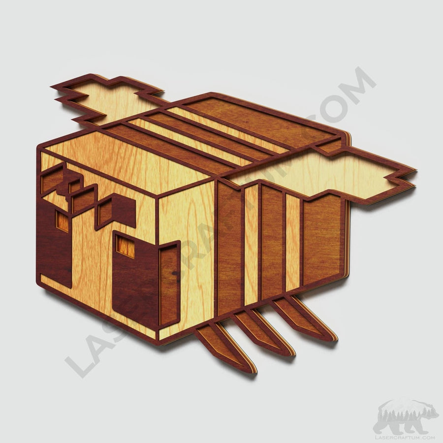 Minecraft Bee Layered Design for cutting - LaserCraftum