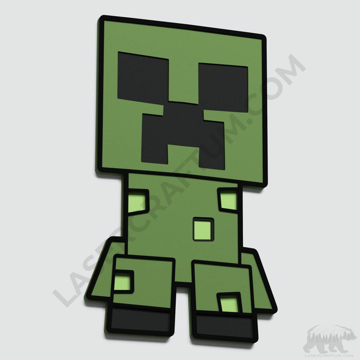 Minecraft Creeper Layered Design for cutting - LaserCraftum