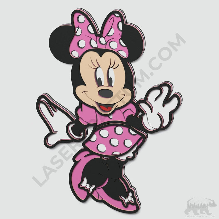 Minnie Mouse Layered Design for cutting - LaserCraftum