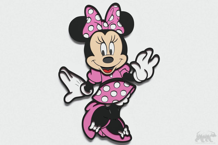Minnie Mouse Layered Design for cutting - LaserCraftum