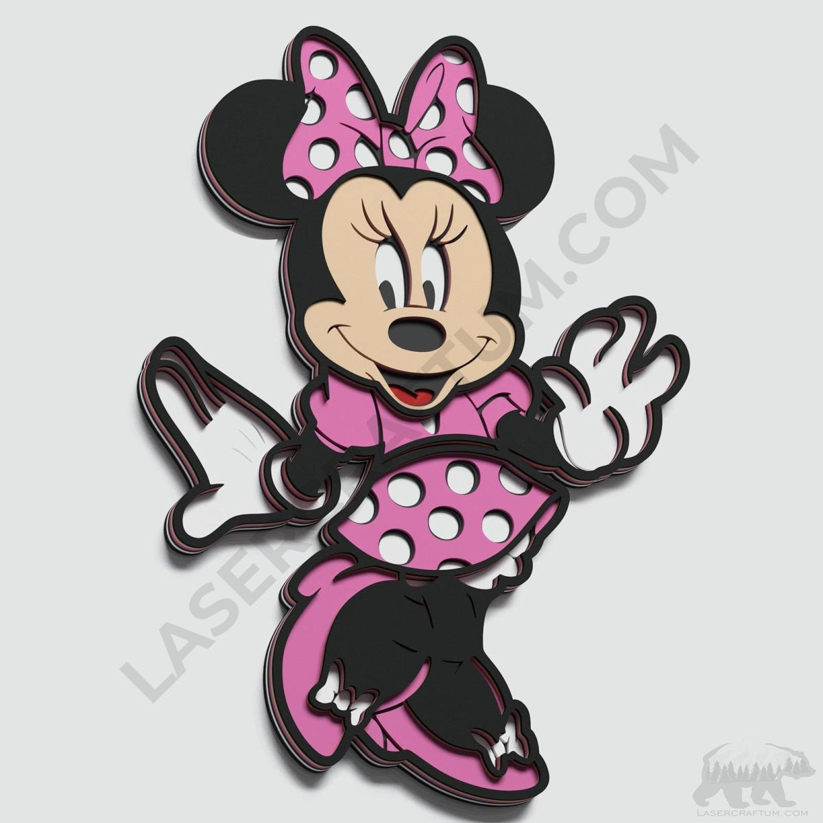 Minnie Mouse Layered Design for cutting - LaserCraftum