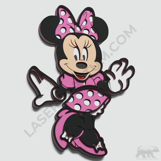 Minnie Mouse Layered Design for cutting - LaserCraftum