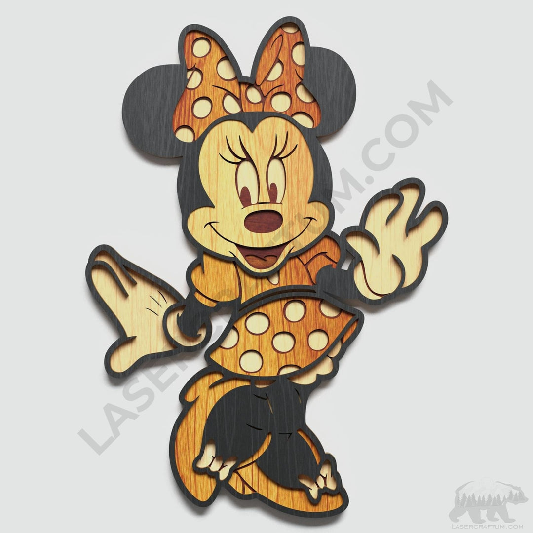 Minnie Mouse Layered Design for cutting - LaserCraftum