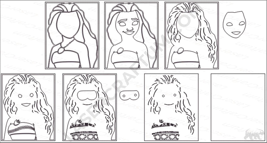 Moana Layered Design for cutting - LaserCraftum