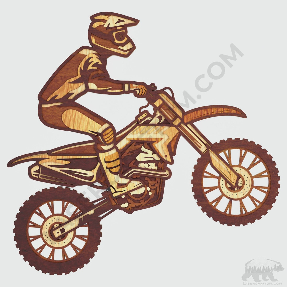 Motocross Layered Design for cutting - LaserCraftum