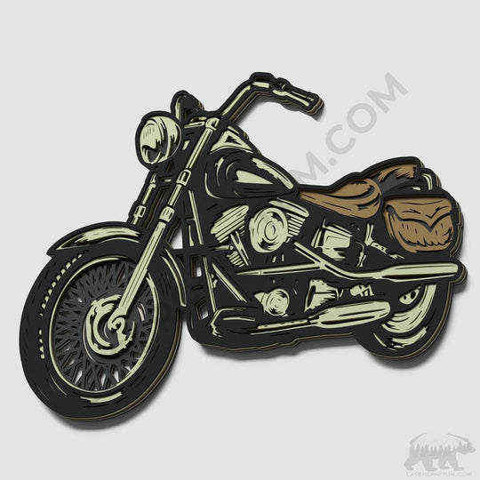 Motorcycle Layered Design for cutting - LaserCraftum