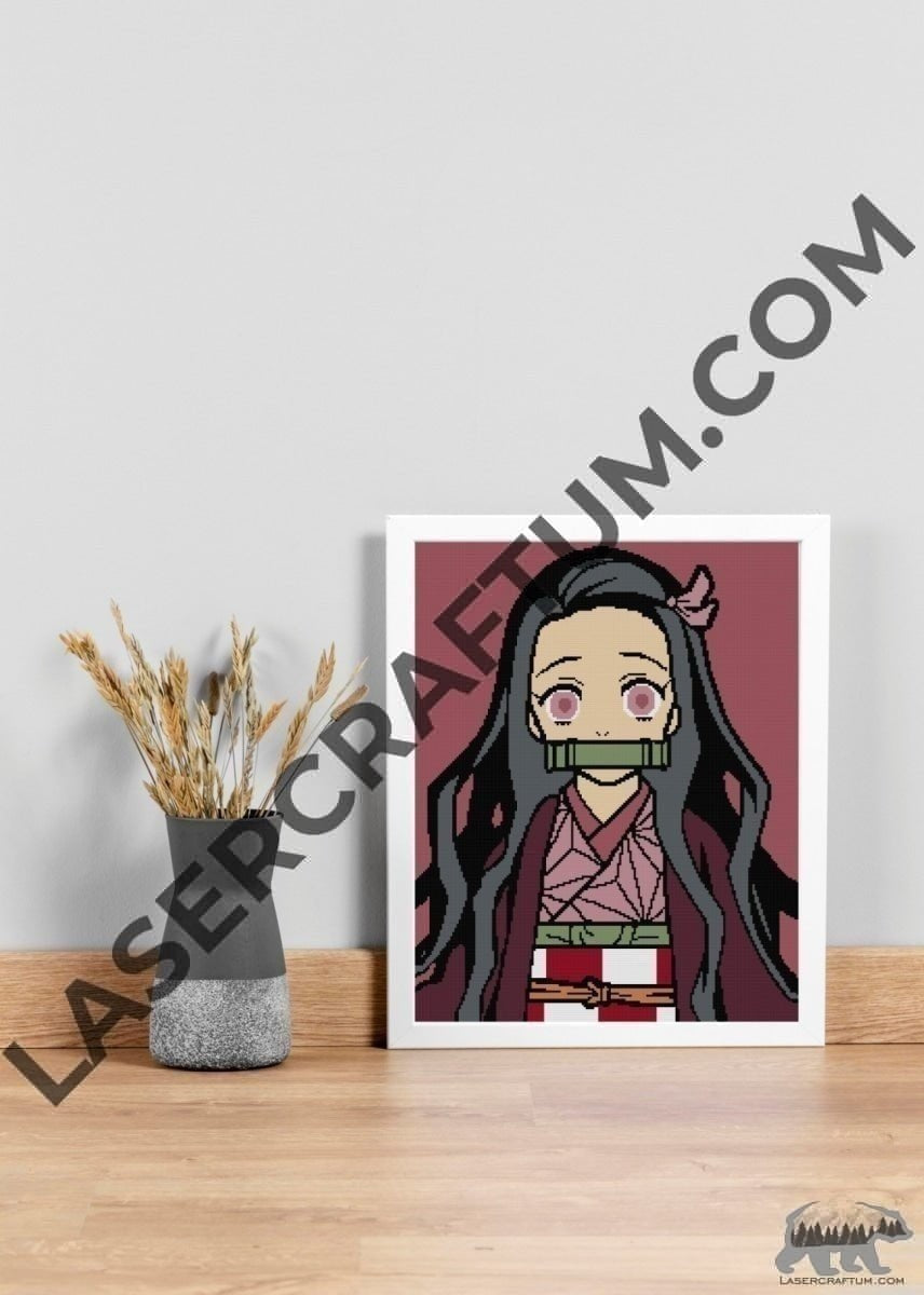 Nezuko Cross Stitch PDF Pattern - LaserCraftum