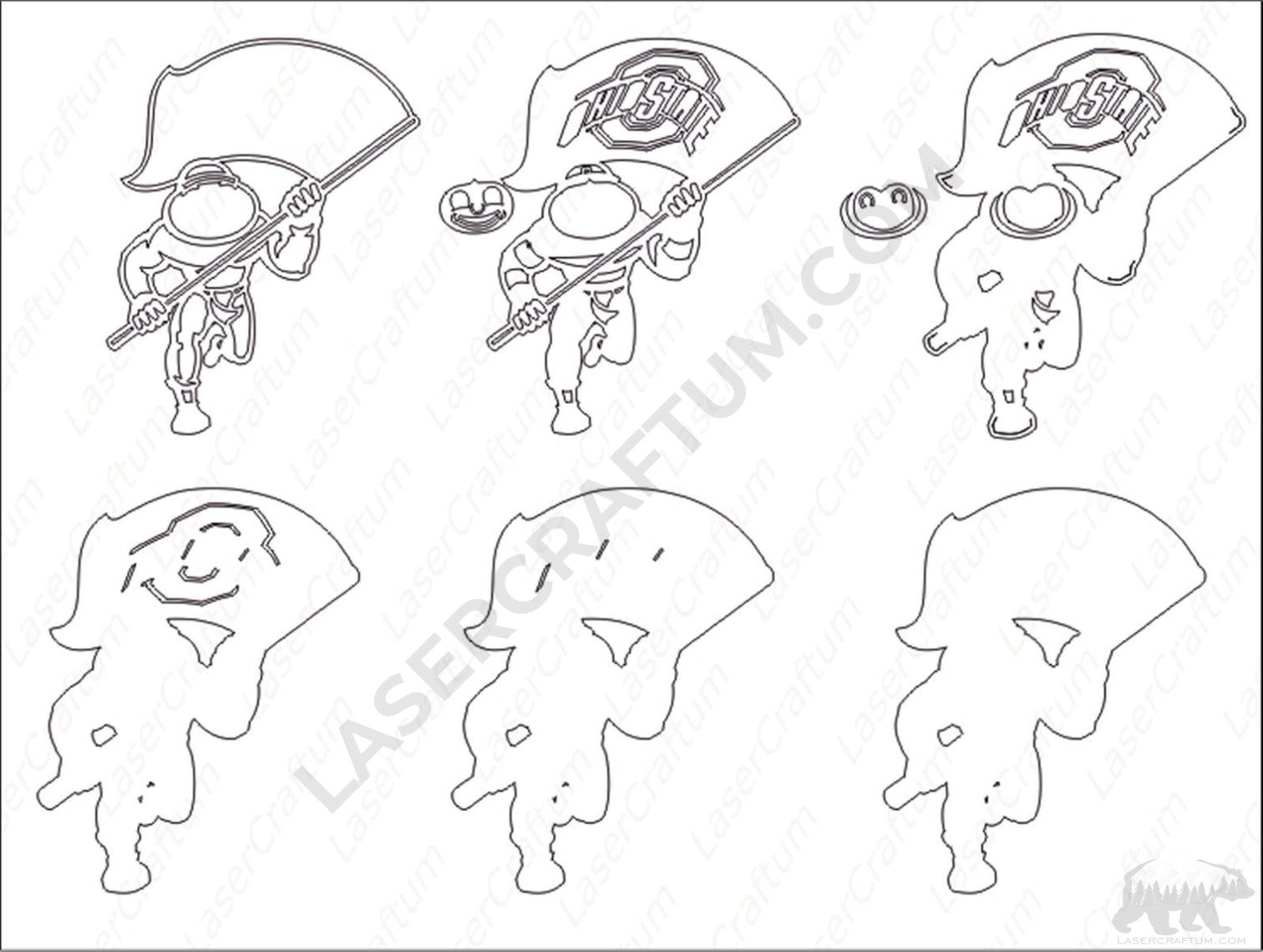 Ohio State University Mascot Layered Design for cutting - LaserCraftum