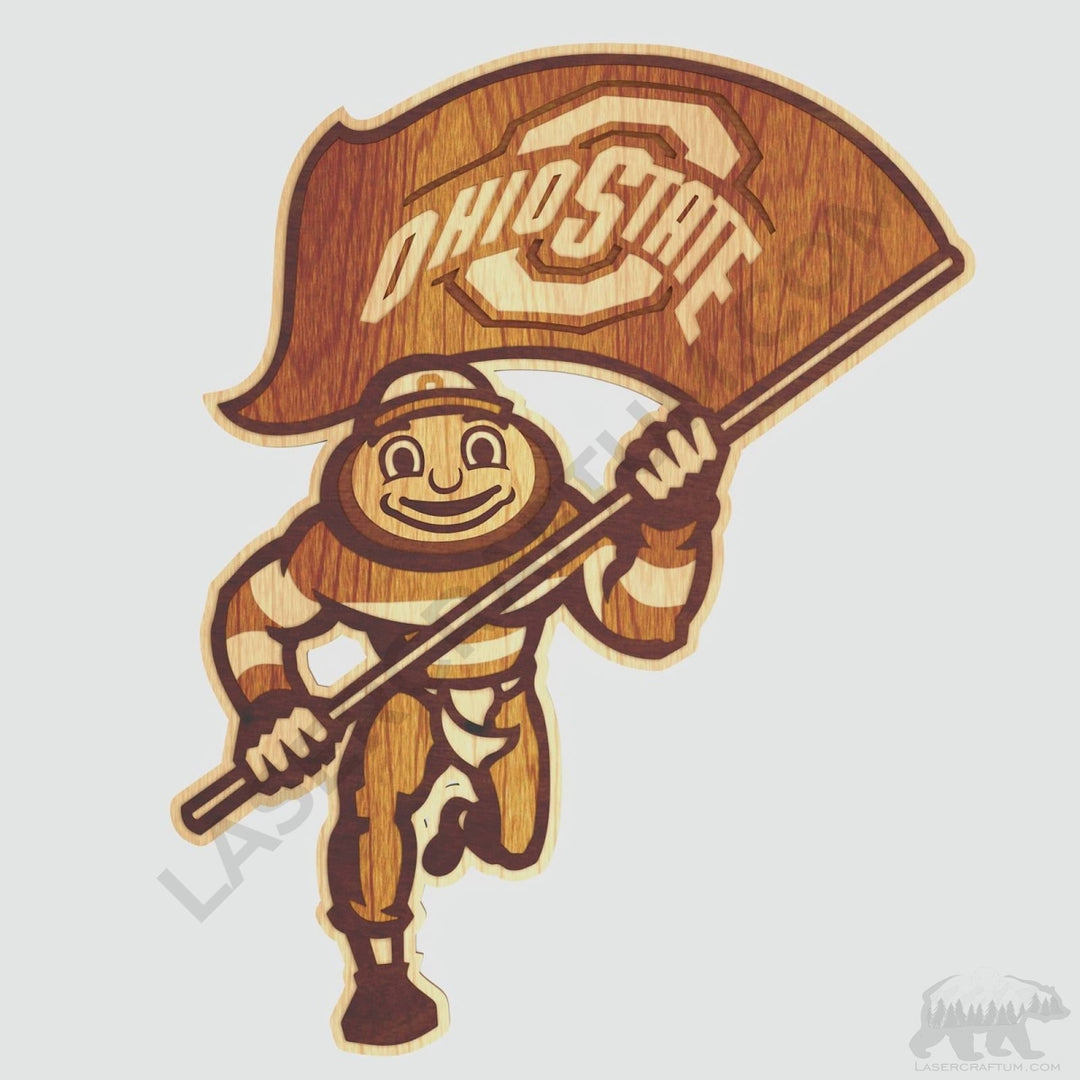 Ohio State University Mascot Layered Design for cutting - LaserCraftum